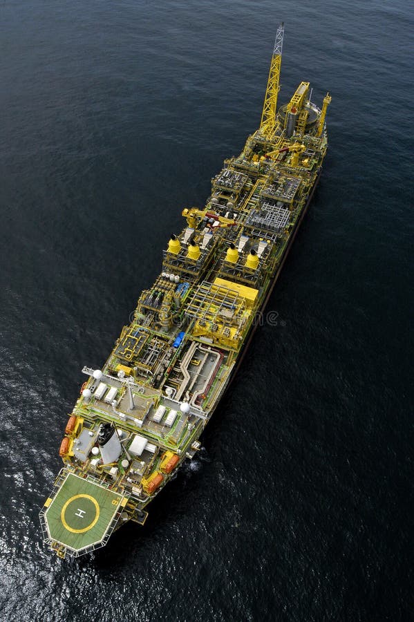 Aerial View of an FPSO Oil Production Platform. Stock Photo - Image of ...