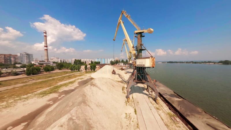 FPV, Construction Crane is Seen from a Drone Stock Video - Video of ...