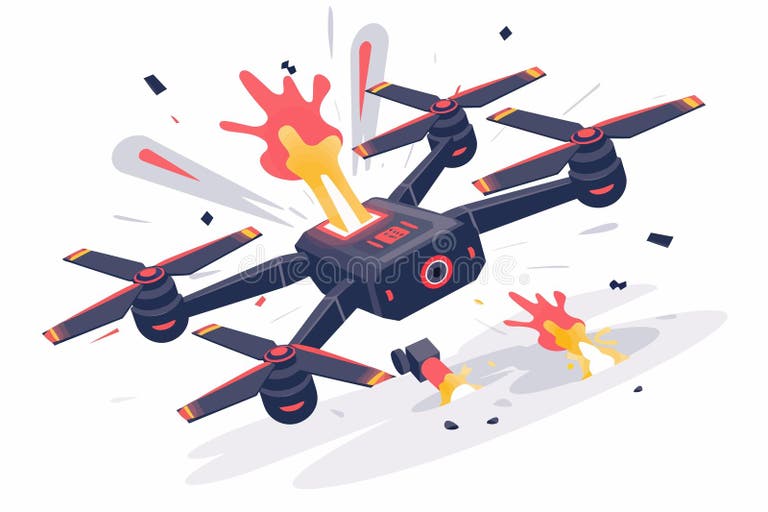 Fpv Drone Explosion Stock Image Isolated Vector Style Stock Vector ...