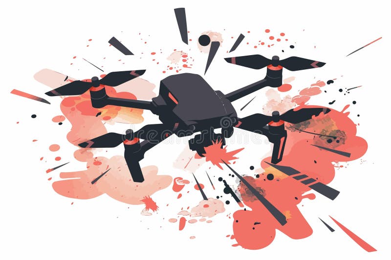 Fpv Drone with Explosion Stock Image Isolated Vector Style Stock Vector ...
