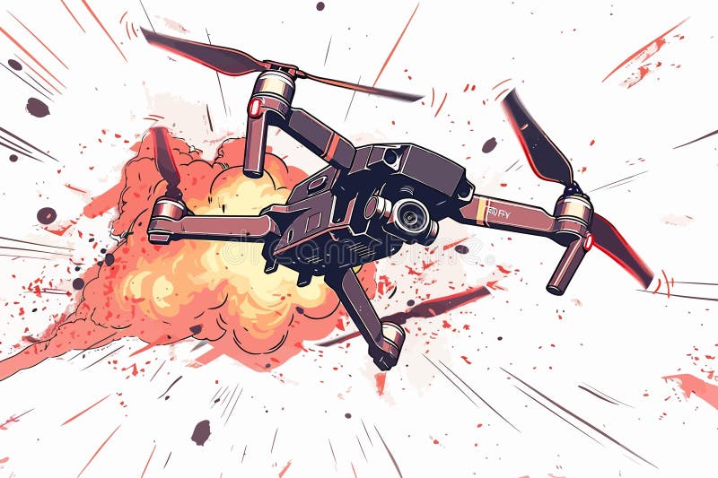 Fpv Drone Explosion Stock Image Isolated Vector Style Stock Vector ...