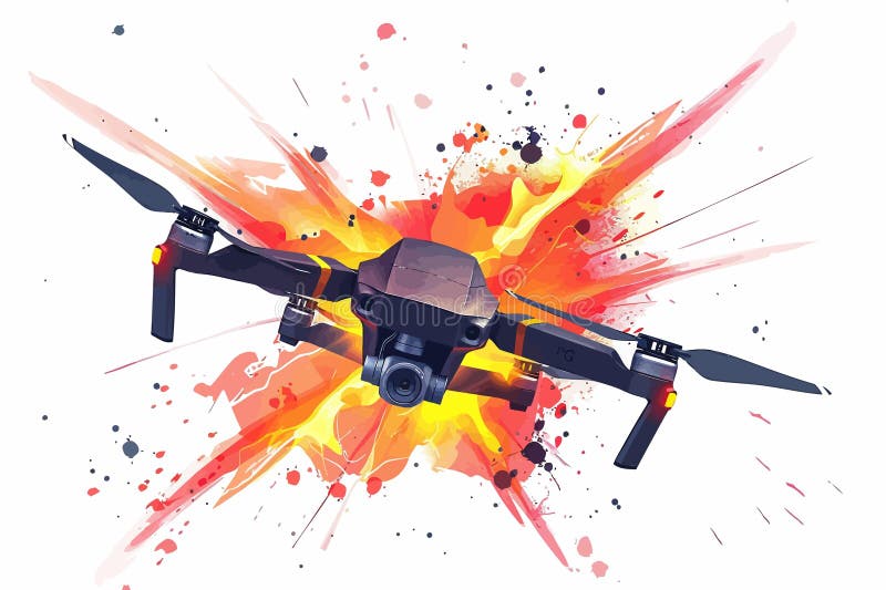 Fpv Drone with Explosion Stock Image Isolated Vector Style Stock Vector ...