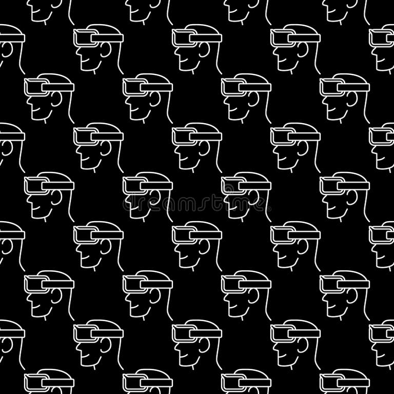 FPV Drone Goggles Vector Concept Line Dark Seamless Pattern Stock ...