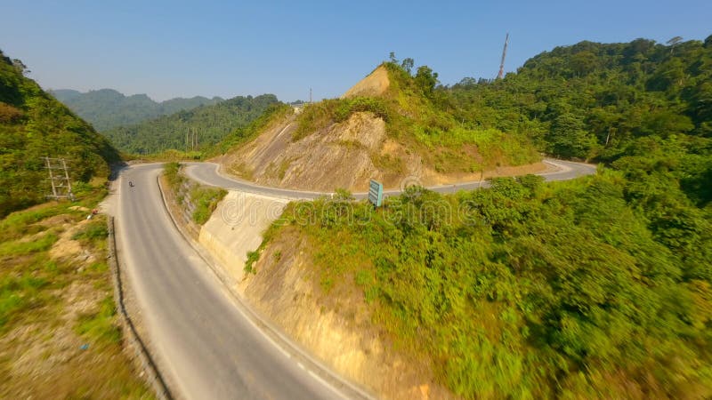 Scenic Winding Road in the Mountains on the Ha Giang Loop, North ...