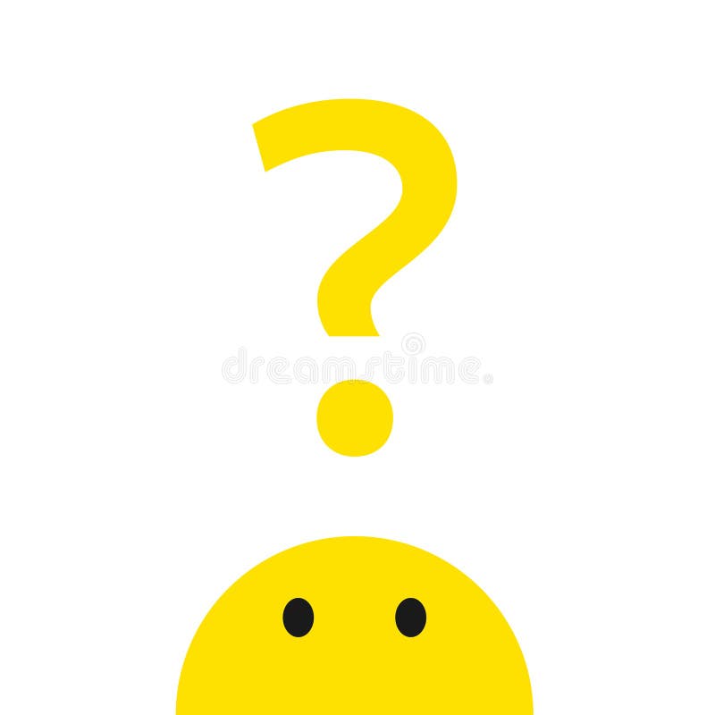 Frågetecken Gul Emoji-ikon. Urklippsbild Vektor Illustrationer ...