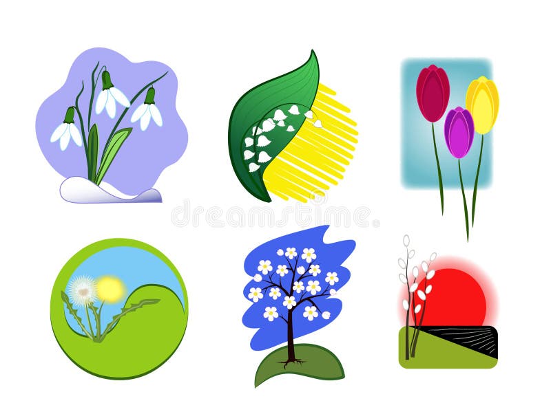 Frühling, Blumen, Kleines Haus Stock Abbildung - Illustration von haus ...