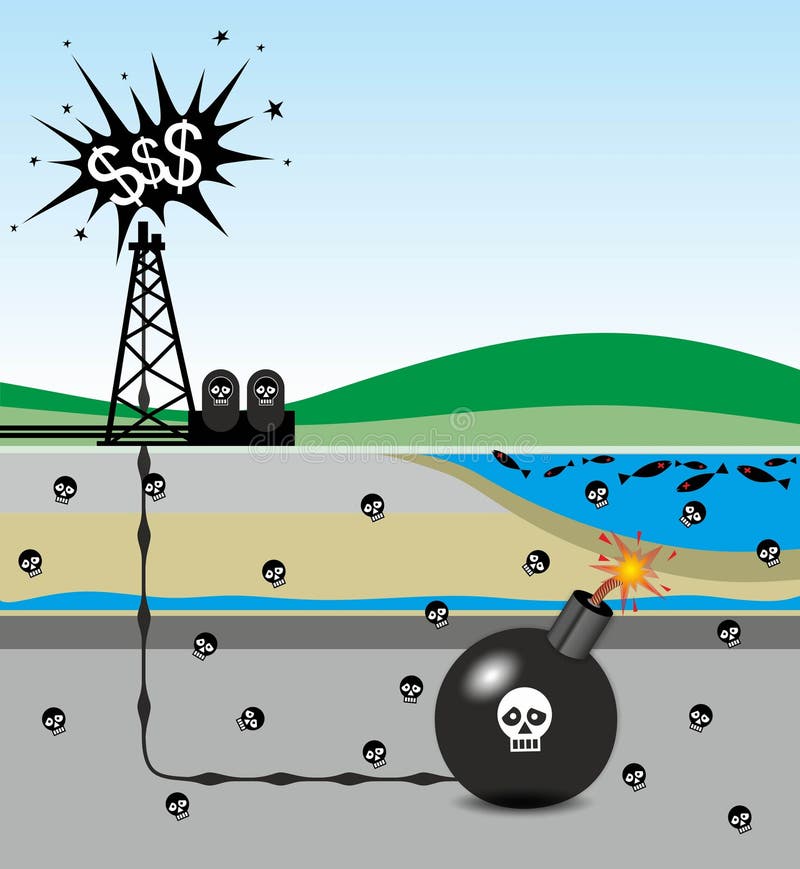 Fracking stock illustration. Illustration of ecology - 35225788