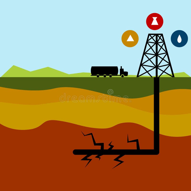 Gas Fracking Infographic stock illustration. Illustration of security ...