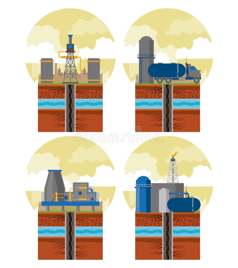 Natural Gas Fracking Icon stock vector. Illustration of mining - 38482984