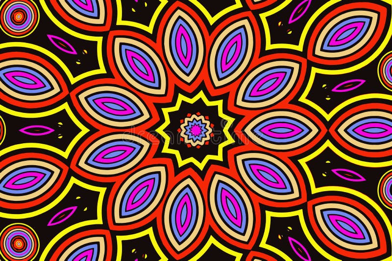 Fractal Abstract Background with an Unusual Abstract Flower in the ...