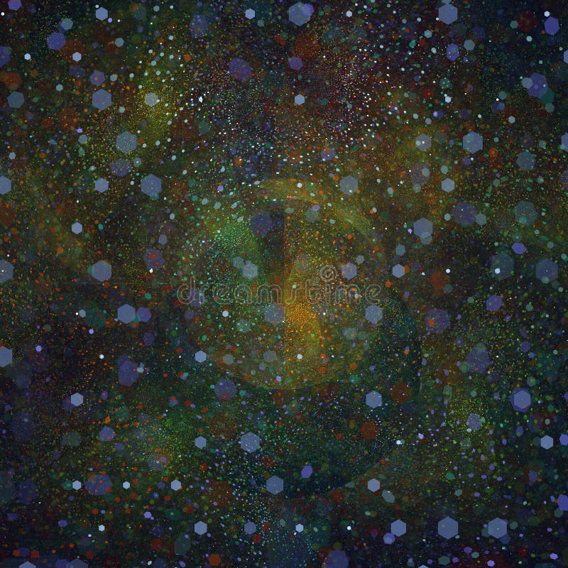 Fractal Multi Colored Swirls Over Dark Space Abstract Background Stock ...