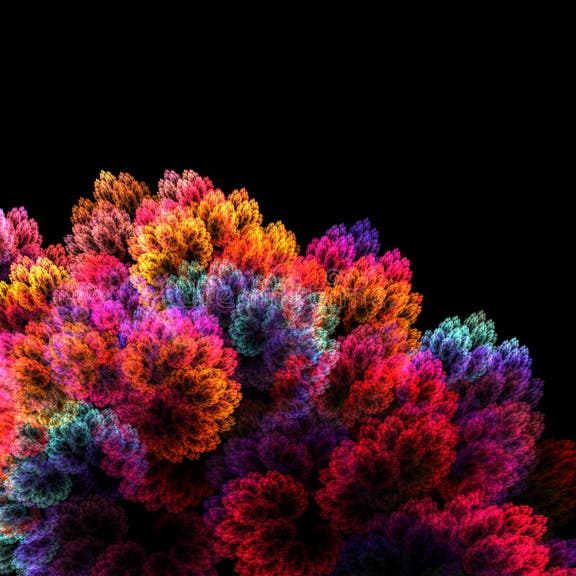 Fractal Alien Branches Isolated on Black - Fractal Art Stock ...