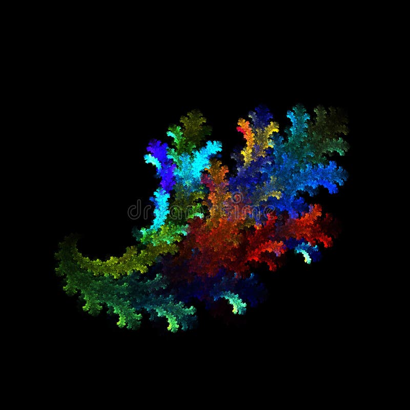 Fractal Alien Branches Isolated on Black - Fractal Art Stock ...