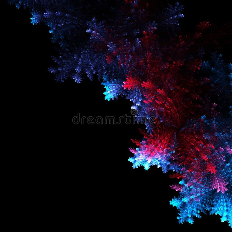 Fractal Alien Branches Isolated on Black - Fractal Art Stock ...