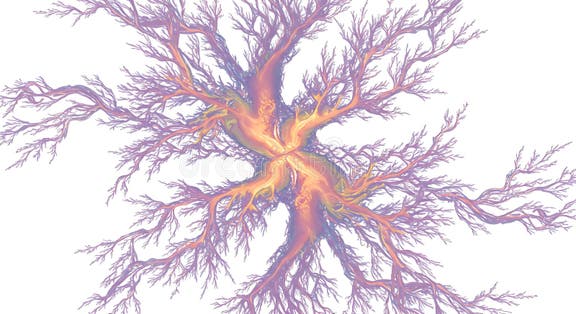 Fractal Art Featuring Branching Patterns Resembling a Tree or Lightning ...