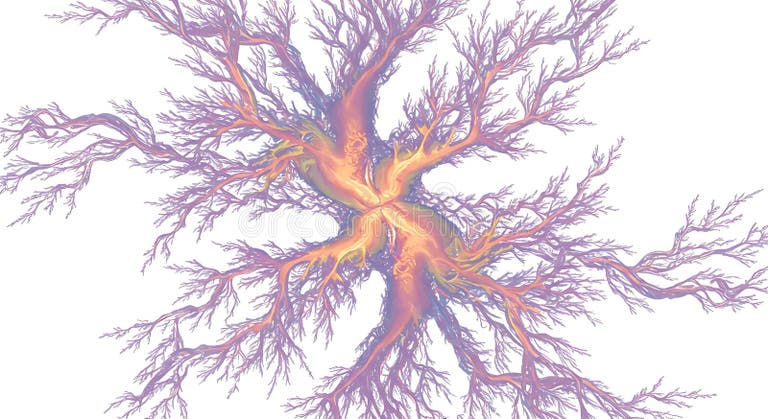Fractal Art Featuring Branching Patterns Resembling a Tree or Lightning ...
