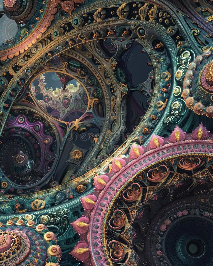 42 Fractal Art Psychedelic Kaleidoscopic Abstract Digital 3D Render ...