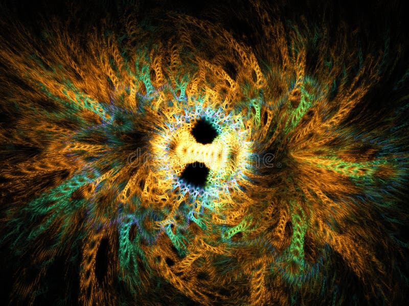 Fractal on black stock illustration. Illustration of colorful - 274271980