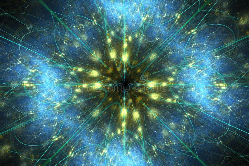 Fractal on black stock illustration. Illustration of round - 172448164