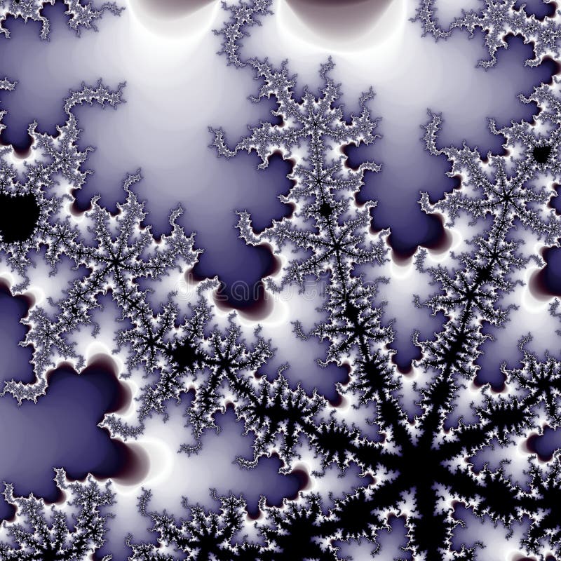 Fractal Snowflake on Blue stock illustration. Illustration of abstract ...