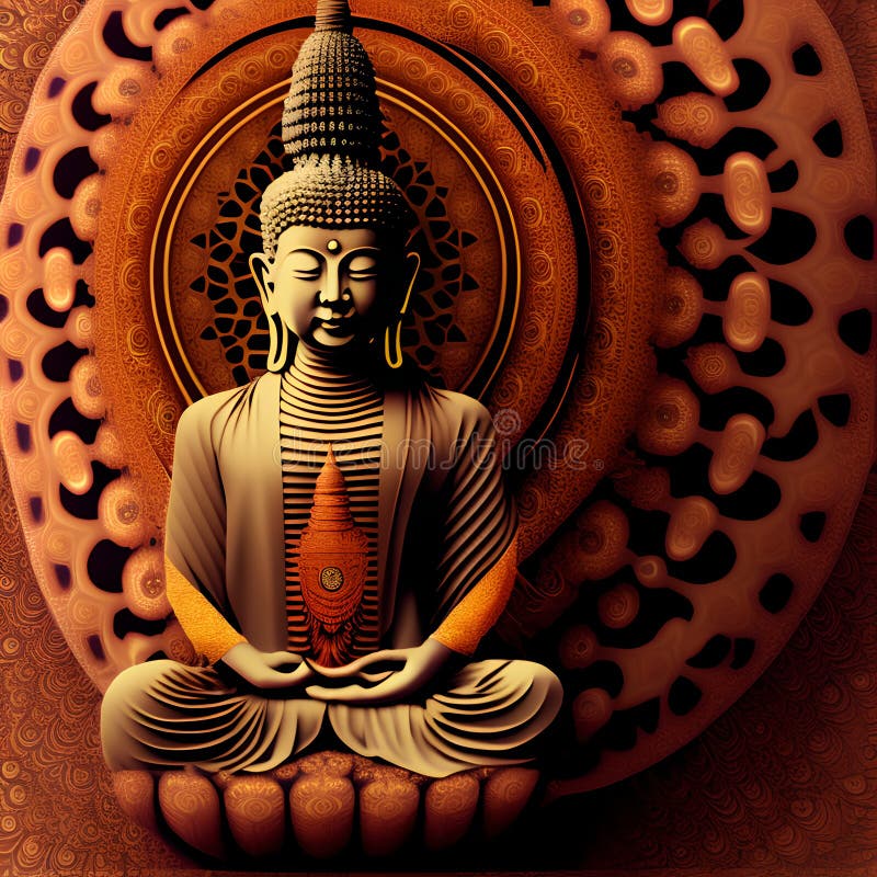 Fractal Buddha, Generative AI Illustration Stock Image - Image of ...