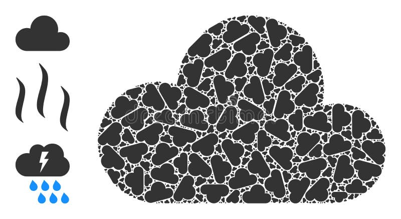 Fractal Cloud Icon Self Collage Stock Vector - Illustration of collage ...
