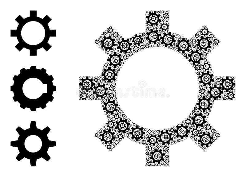 Fractal Cog Icon Self Collage Stock Vector - Illustration of recursive ...