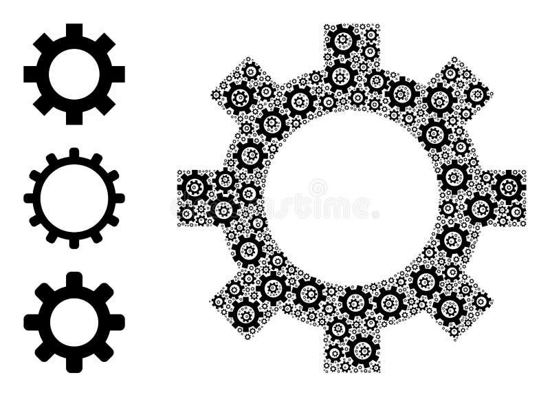 Fractal Cog Icon Self Mosaic Stock Vector - Illustration of mechanical ...