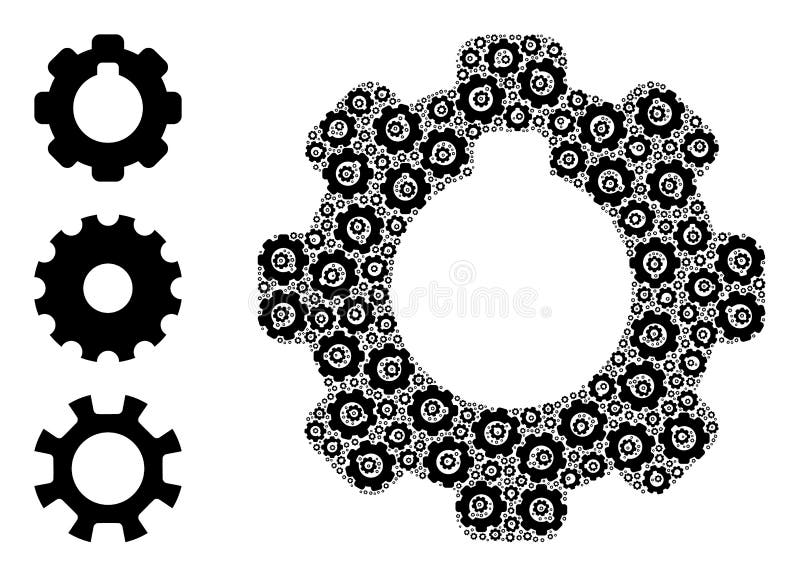 Fractal Cogwheel Icon Self Collage Stock Vector - Illustration of ...