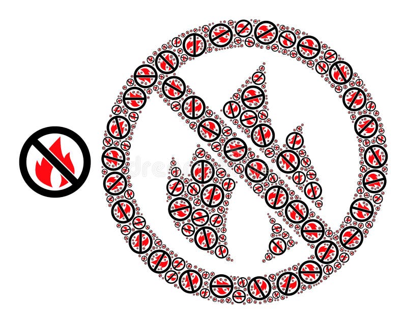 Stop Fire Sign with Angry Burning Flame Stock Illustration ...