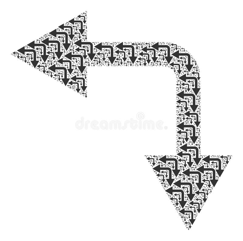 Bifurcation Arrow Left Down Recursive Mosaic of Itself Items Stock ...