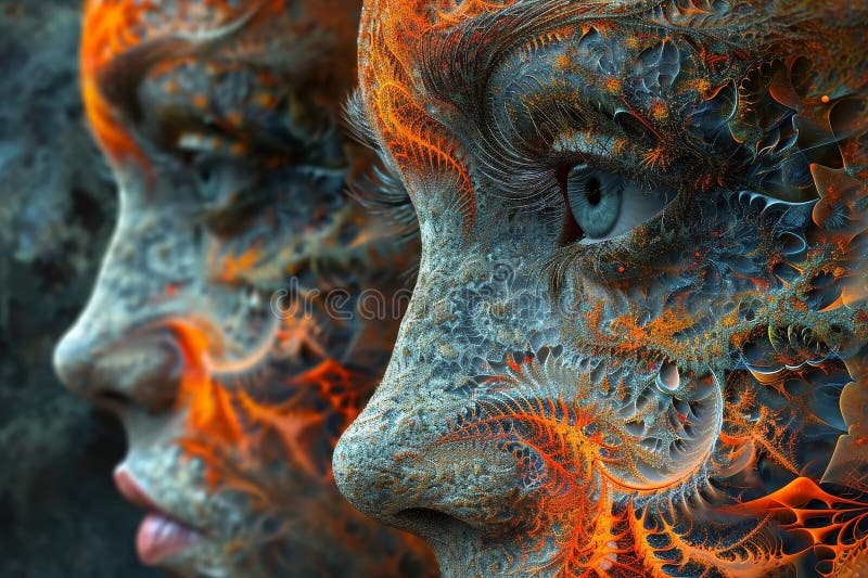 Fractal Confrontation: a Visual Paradox Stock Illustration ...