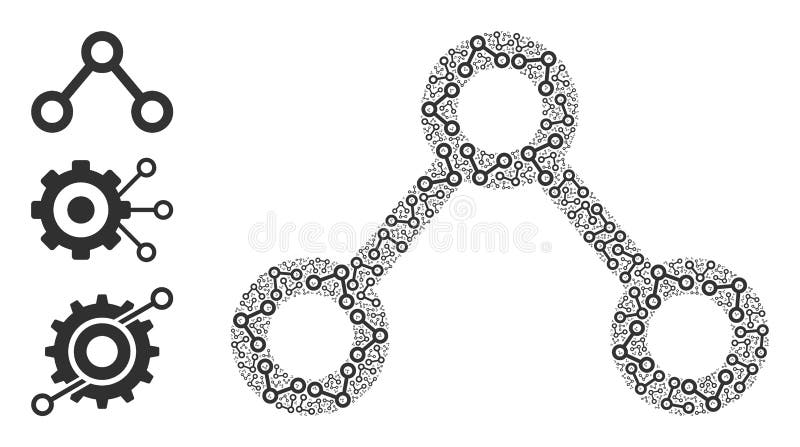 Fractal Connections Icon Self Collage Stock Vector - Illustration of ...