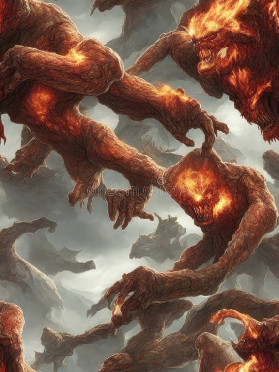 Several monsters from hell stock illustration. Illustration of graphic ...