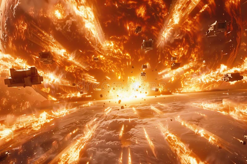 Fractal Debris from Quantum Explosion Stock Illustration - Illustration ...