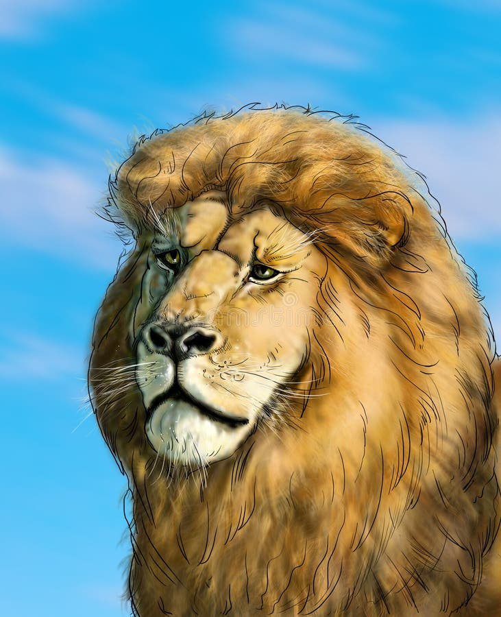 La Textura De La Piel De Un León. Stock de ilustración - Ilustración de ...