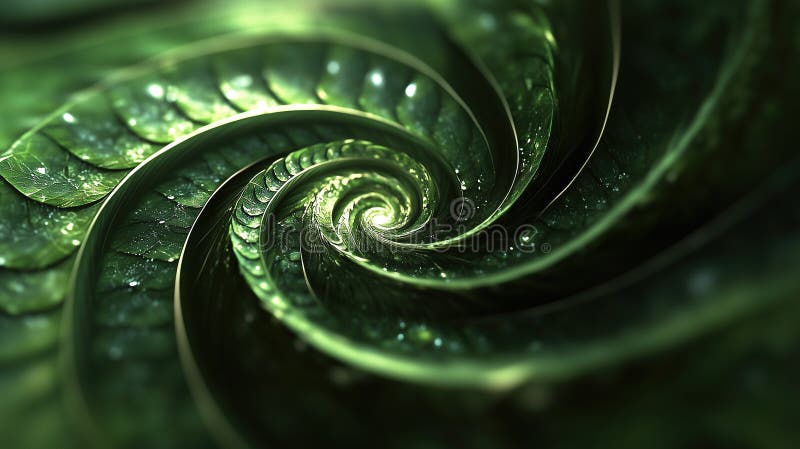 Fractal Design of a Green Leaf Stock Illustration - Illustration of ...