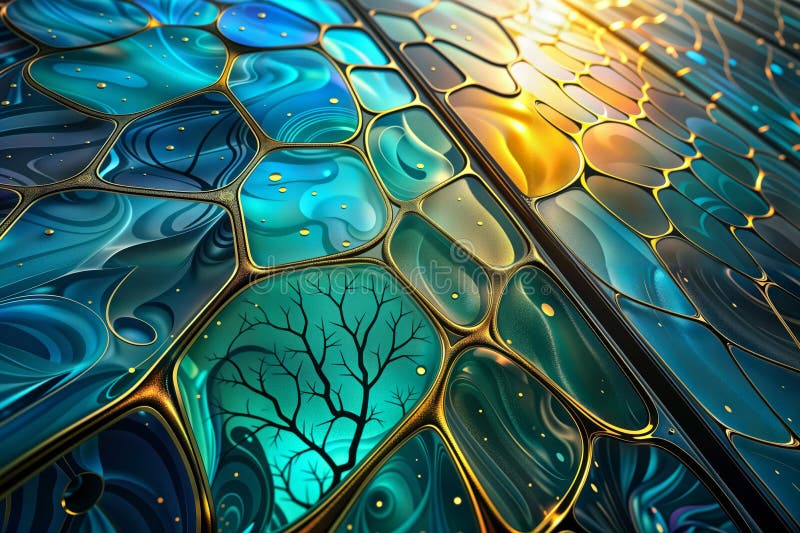 Fractal Dreamscape: Hexagonal Cells with Swirling Patterns, Generative ...
