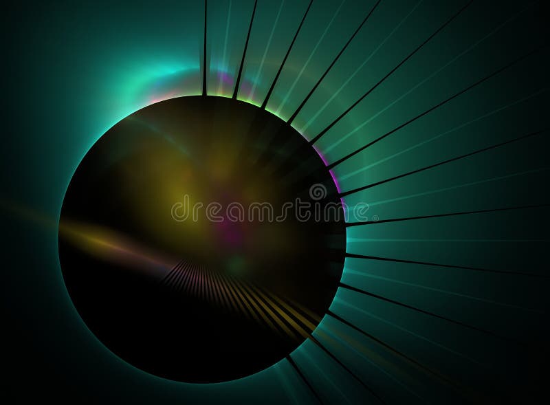Fractal: Eclipse Del Lado Oscuro De La Luna Stock de ilustración ...