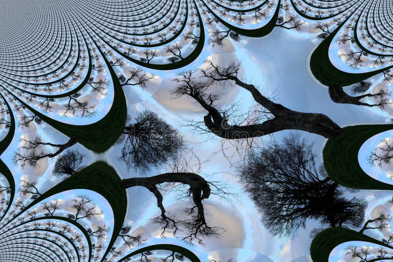 Fractal effect with a tree stock illustration. Illustration of ...