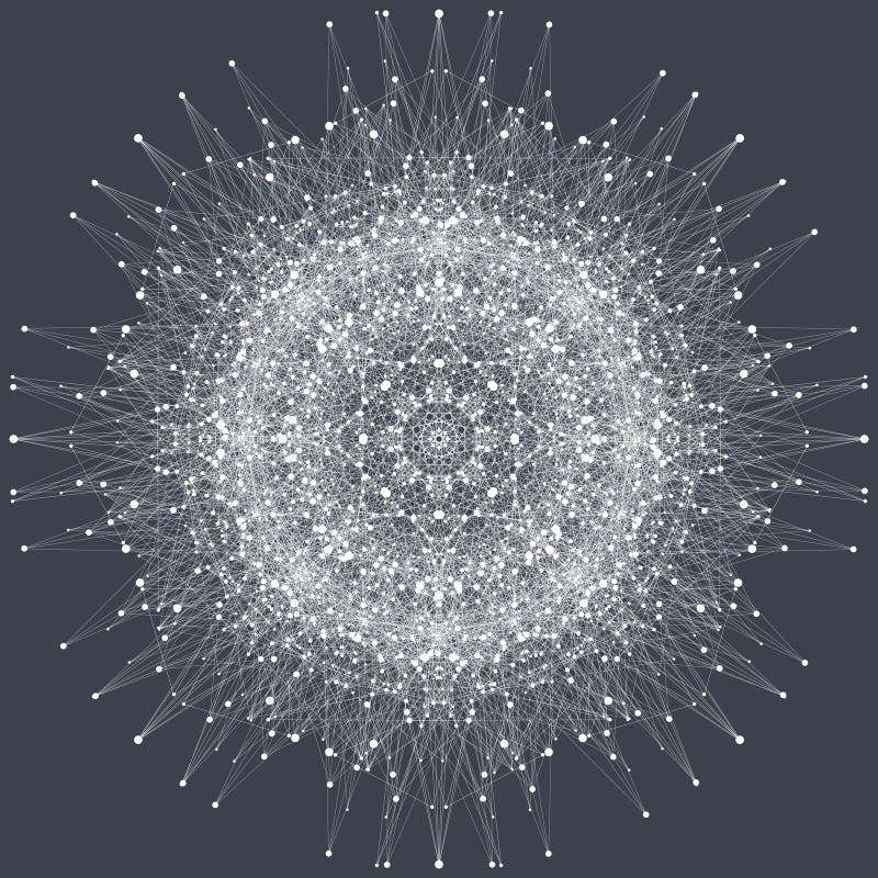 Fractal Element with Connected Lines and Dots. Big Data Complex Stock ...