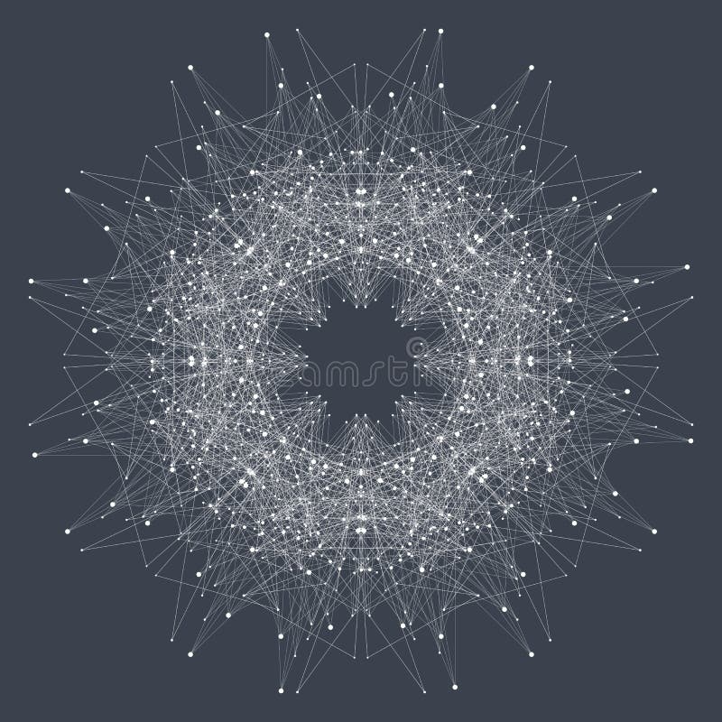Fractal Element With Connected Lines And Dots Big Data Complex