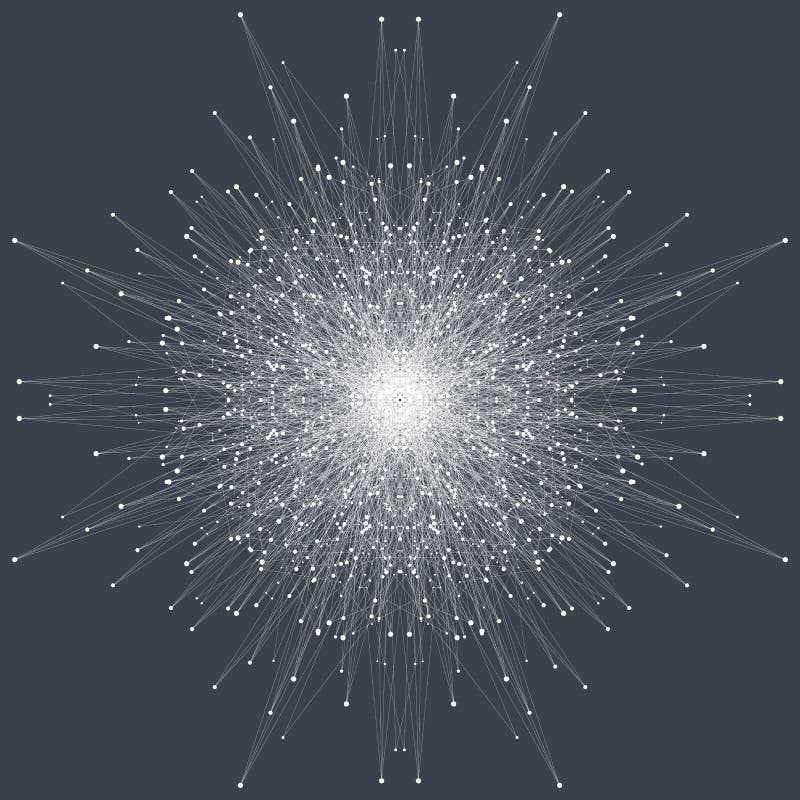 Fractal Element With Connected Lines And Dots Big Data Complex
