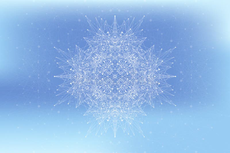 Fractal Element With Connected Lines And Dots Big Data Complex Particle Compounds Network