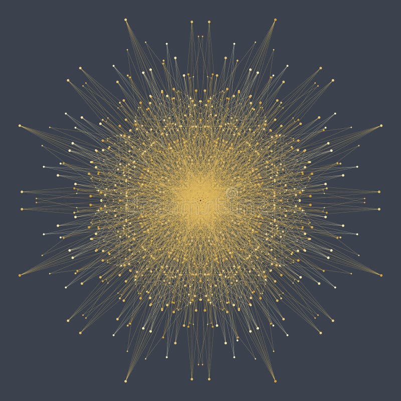 Fractal Element With Connected Lines And Dots Big Data Complex Particle Compounds Network