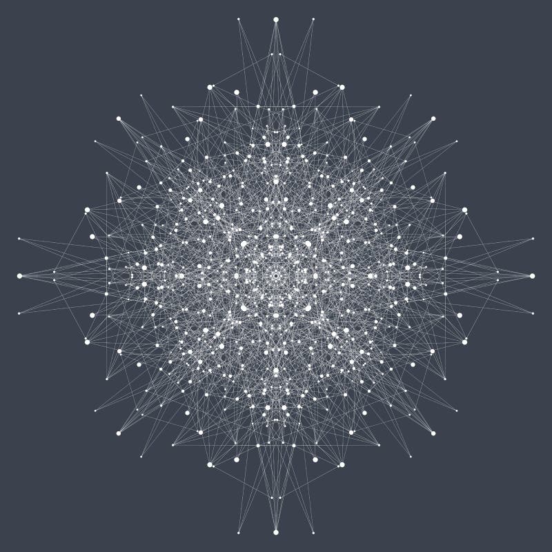 Fractal Element with Connected Lines and Dots. Big Data Complex. Particle Compounds Stock ...