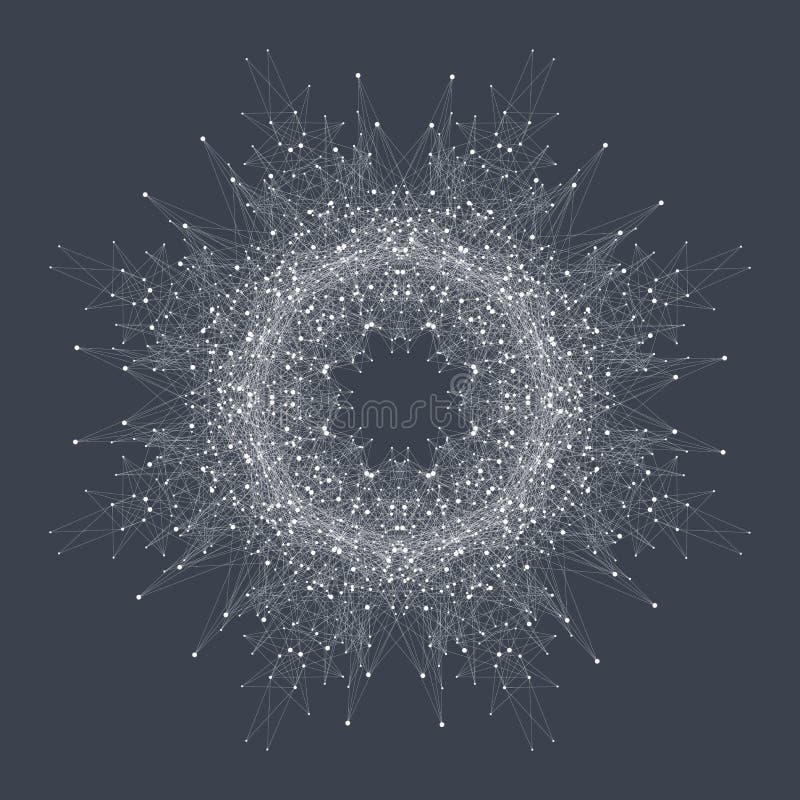 Fractal Element with Connected Lines and Dots. Big Data Complex. Particle Compounds Stock ...