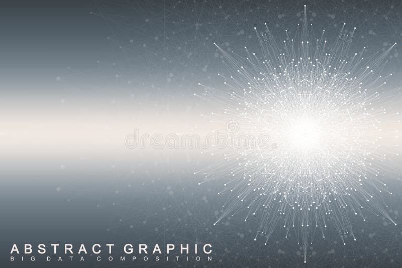 Fractal Element with Connected Lines and Dots. Big Data Complex Stock ...