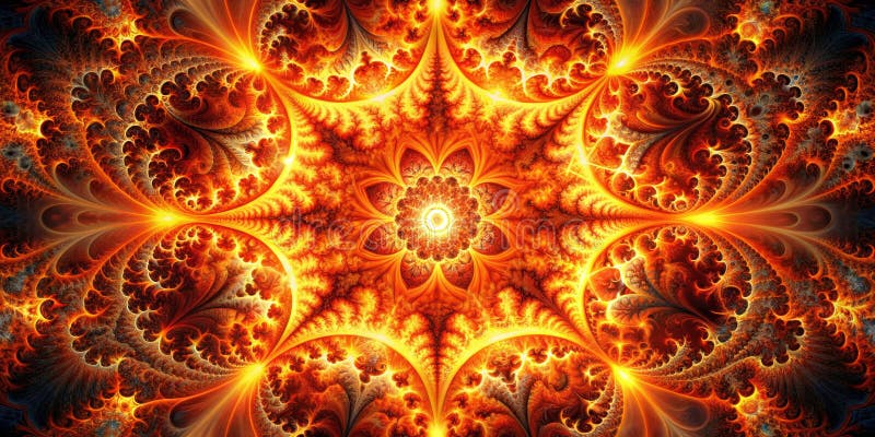 Fractal Flame Mandala - Abstract Fire Design, Digital Art, Illustration ...