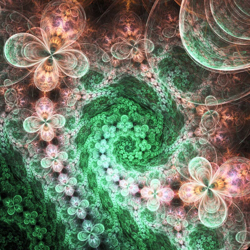 Fractal floral pattern stock illustration. Illustration of abstract ...